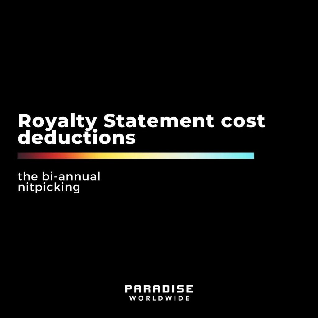Royalty Statements Cost Deductions - Paradise BLOG
